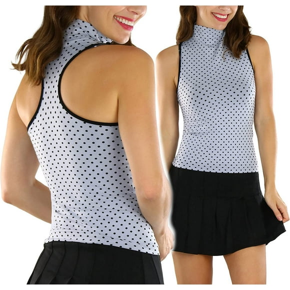 Mock Turtleneck Sleeveless Tops