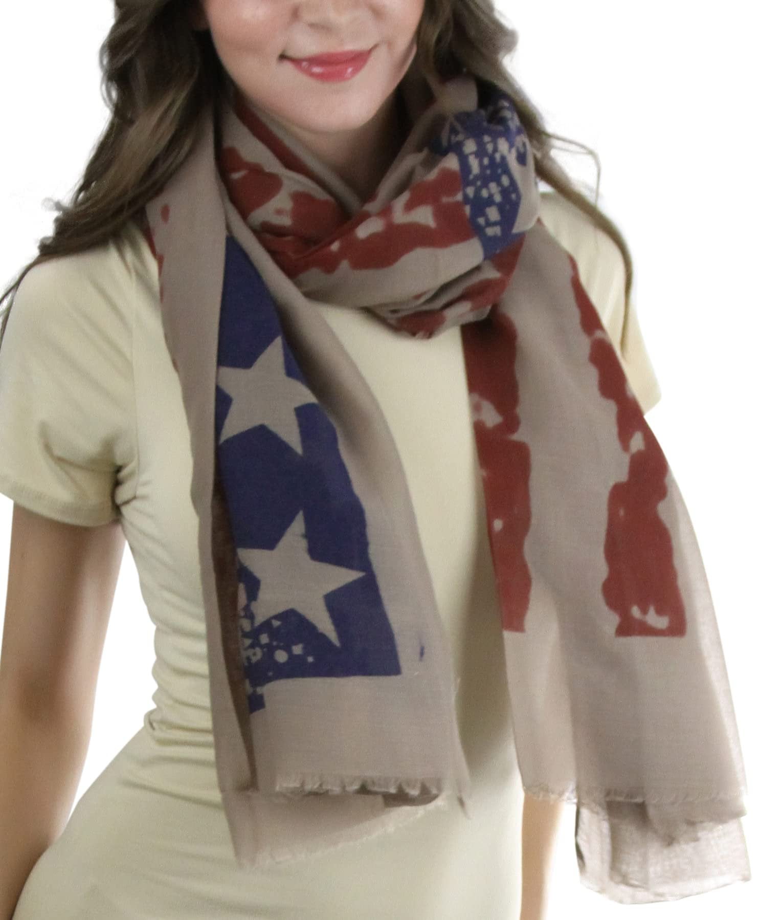 ToBeInStyle Women's Tattered American Flag Infinity Scarf - Walmart.com