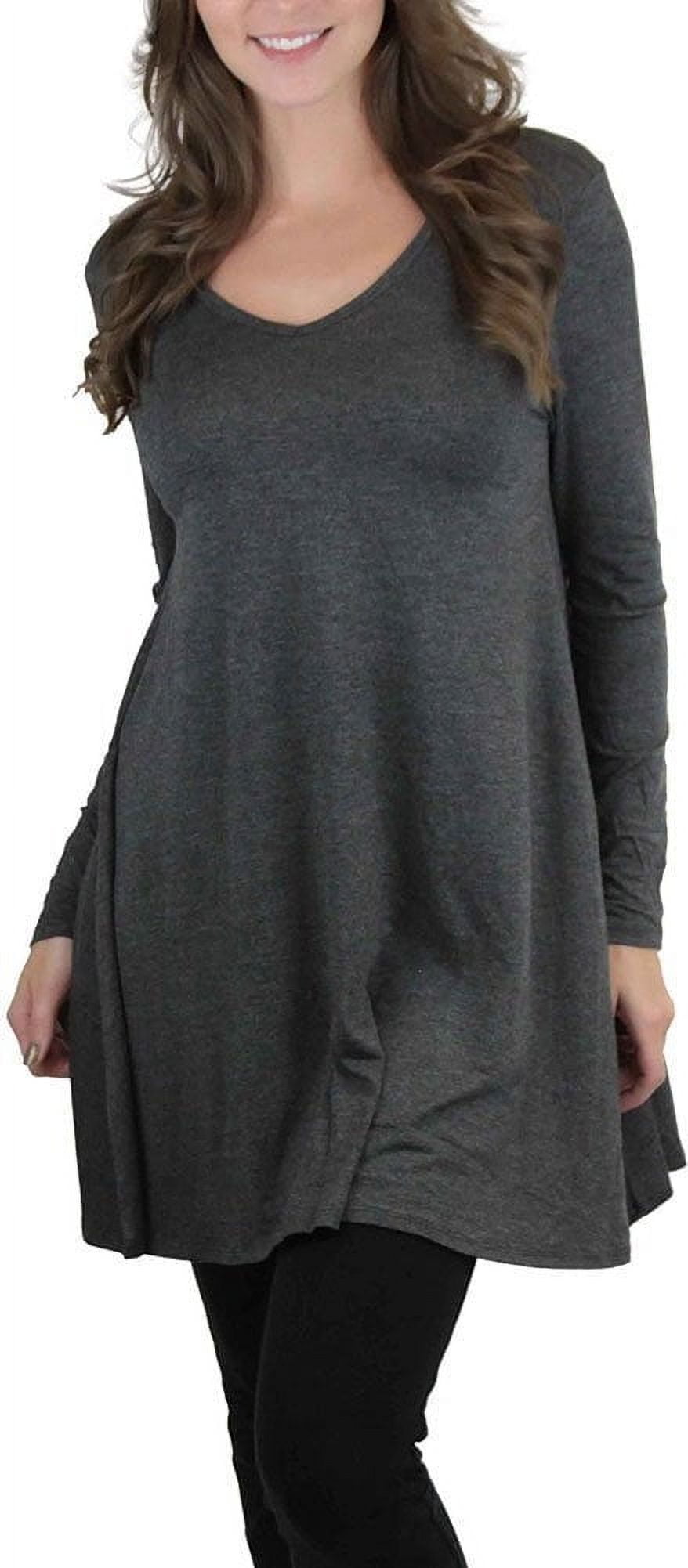 ToBeInStyle Women's V-Neck Long Sleeve Trapeze Top - Walmart.com