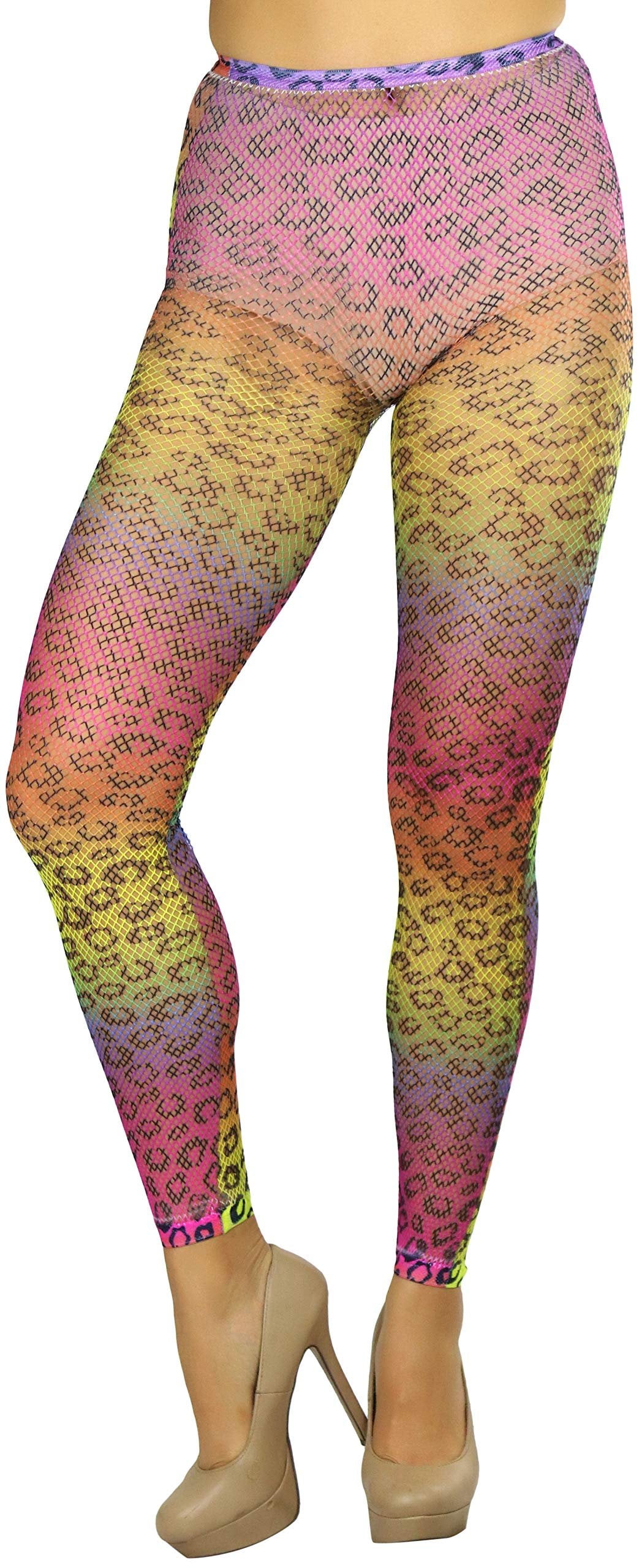 ToBeInStyle Women's Vibrant Multicolor Animal Print Footless Tights ...
