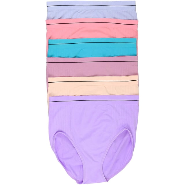 ToBeInStyle Womens 6 Pack Plus Size Seamless Flower High Waist Briefs ...