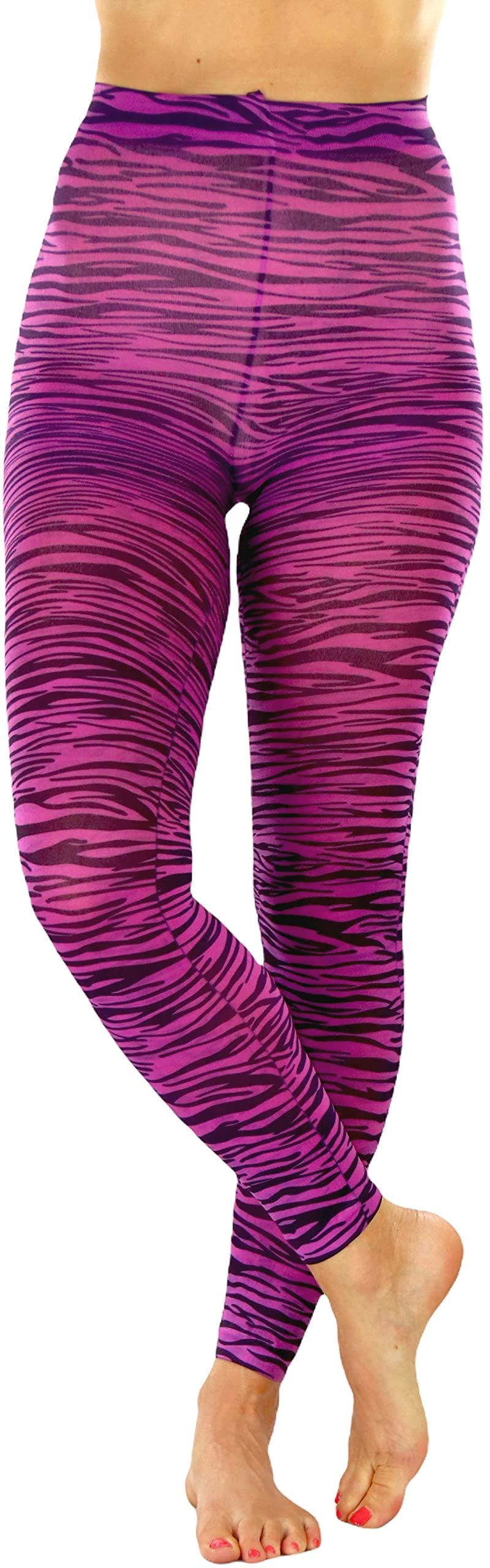 ToBeInStyle Womens Footless Opaque Animal Zebra Tiger Tights Hosiery ...
