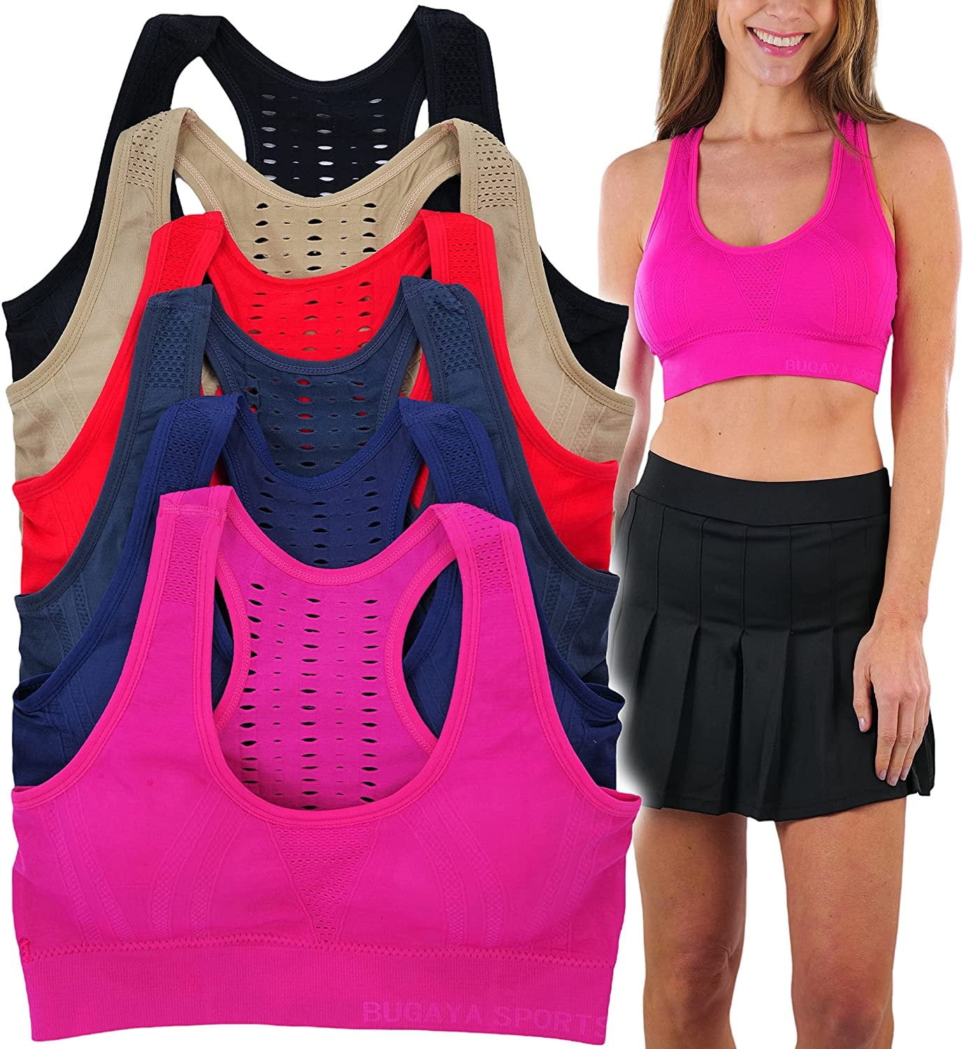 ToBeInStyle Womens Pack of 6 Comfortable and Supportive Racerback ...