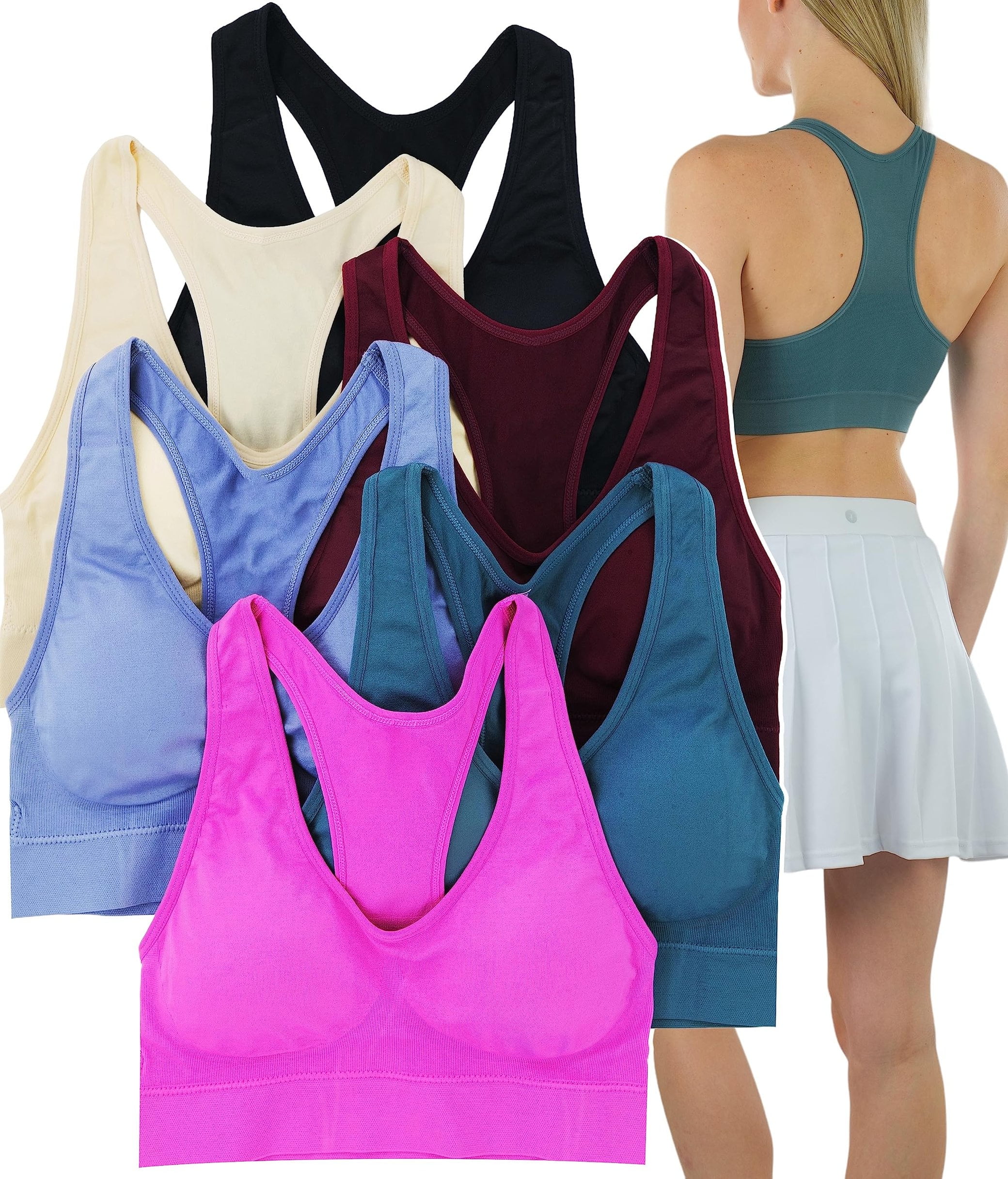 ToBeInStyle Womens Pack of 6 Comfortable and Supportive Racerback ...