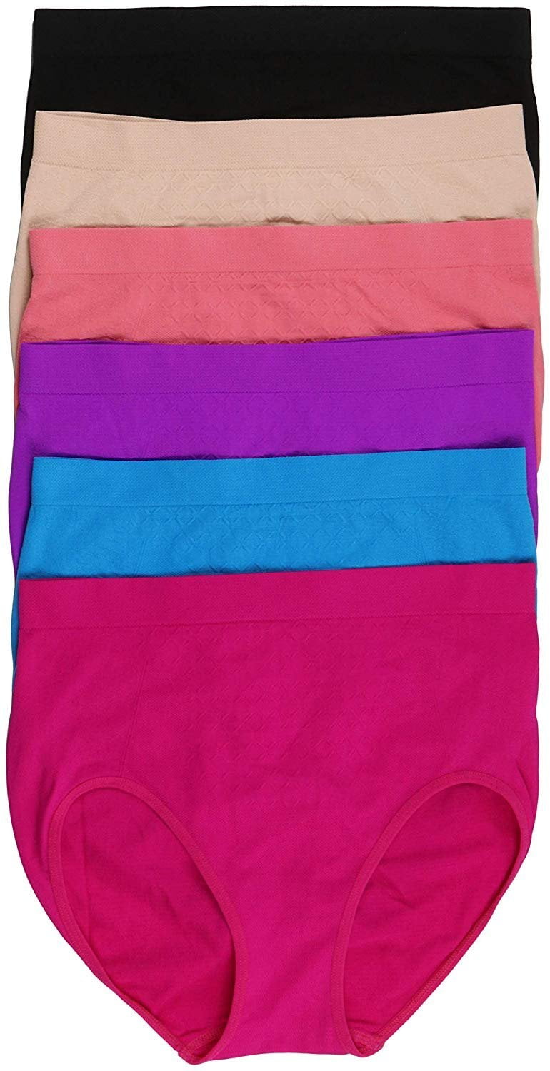 ToBeInStyle Womens Pack of 6 Plus Size Seamless Flower High Waist ...