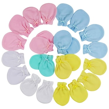 Little Star Super Combed Natural Cotton Baby Boys Scratch Mittens, 5Pk ...