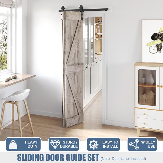 ToHu Barn Door Track 36 Inches Bifold Sliding Track Barn Door Rail ...