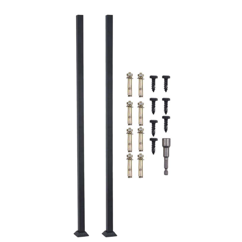 ToHu Deck Railing Post 2Pcs/set Black Metal Railing Post metal deck ...