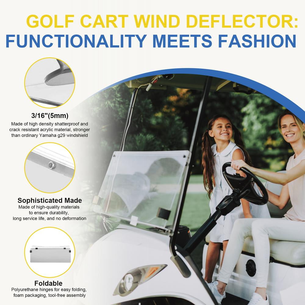 TOHU Fold Down Windshield for Golf Carts Golf Cart Windshield ...