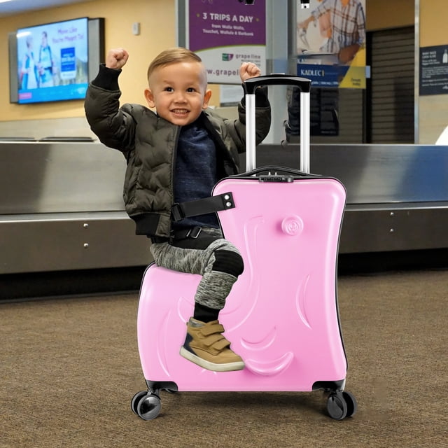TOHU Kids Luggage, Rider 24" Ride-on Suitcase for Kids with Double ...