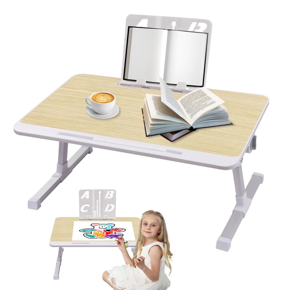 ToHu Laptop Lap Desk Adjustable Non-slip Lap Bed Desk with Drawer Shelf ...