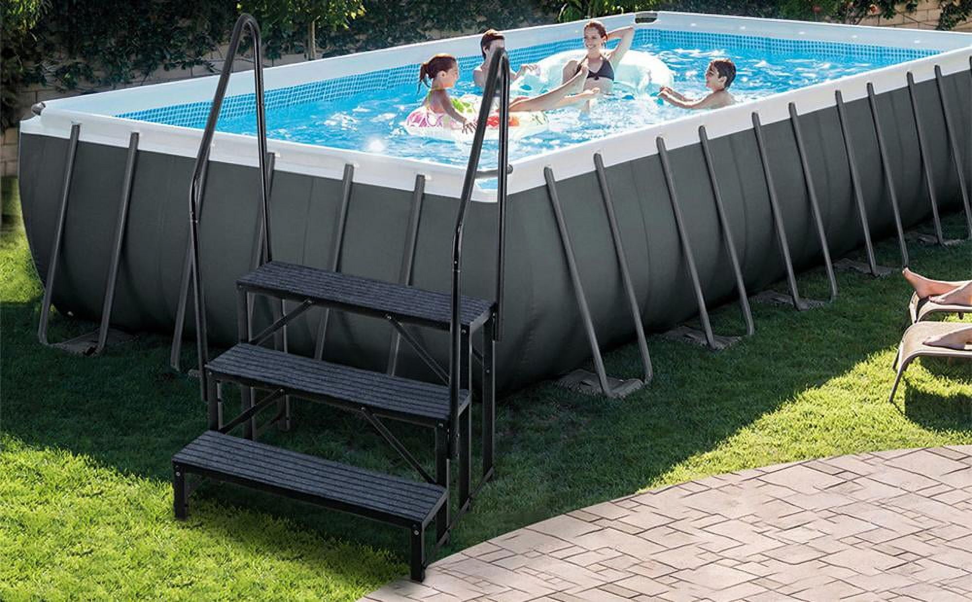 ToHu RV Steps with 2 Handrails Mobile Home Stairs 3 Step Outdoor Spa ...