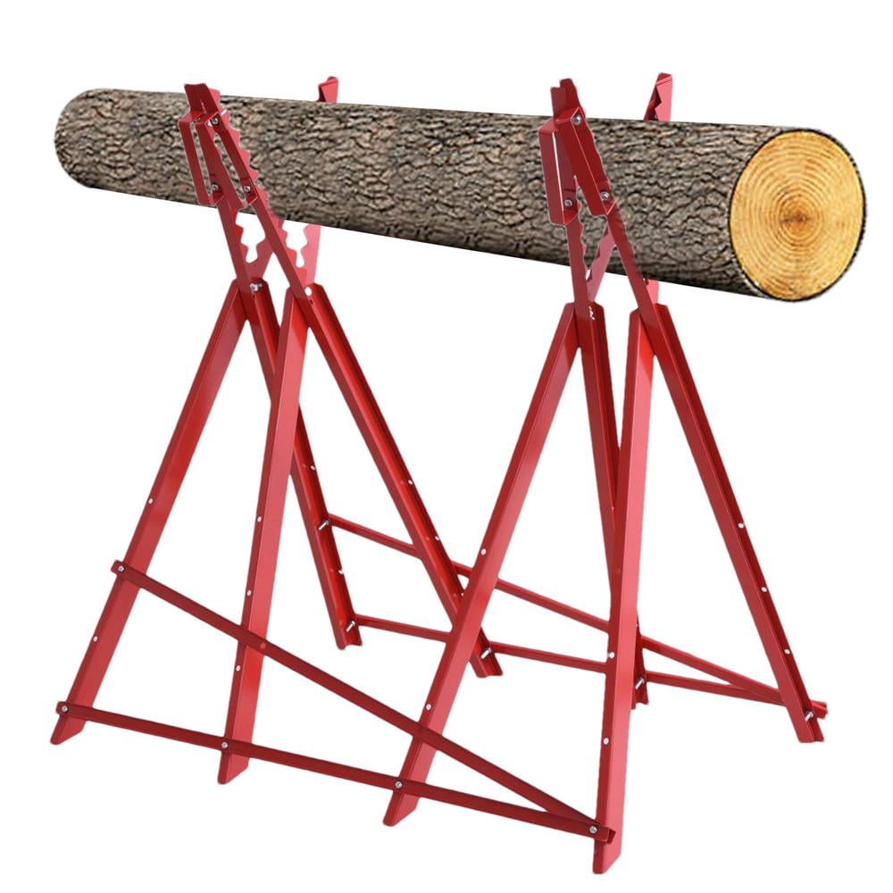 ToHu Saw Horse Folding Log Cutting Sawhorse Adjustable Log Stand Saw ...