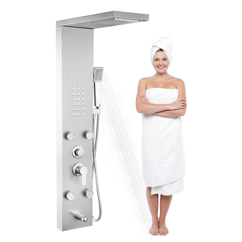 TOHU Shower Unit Stainless Steel Shower Panels for Bathroom Faucet Rain ...