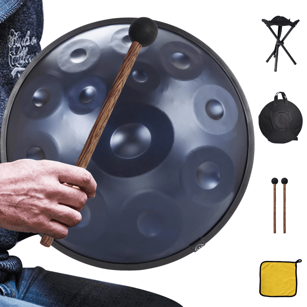 ToHu Handpan Drum 22 Inches D Minor, 12 Notes Hand Drum Instrument ...