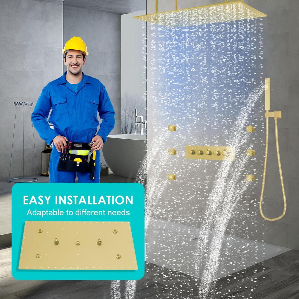 TOHU Thermostatic Shower System Ceiling Mounted Full Body Shower System ...