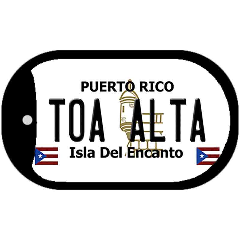 Toa Alta Puerto Rico Metal Novelty Dog Tag Necklace DT-2878 2" x 1" Dog ...