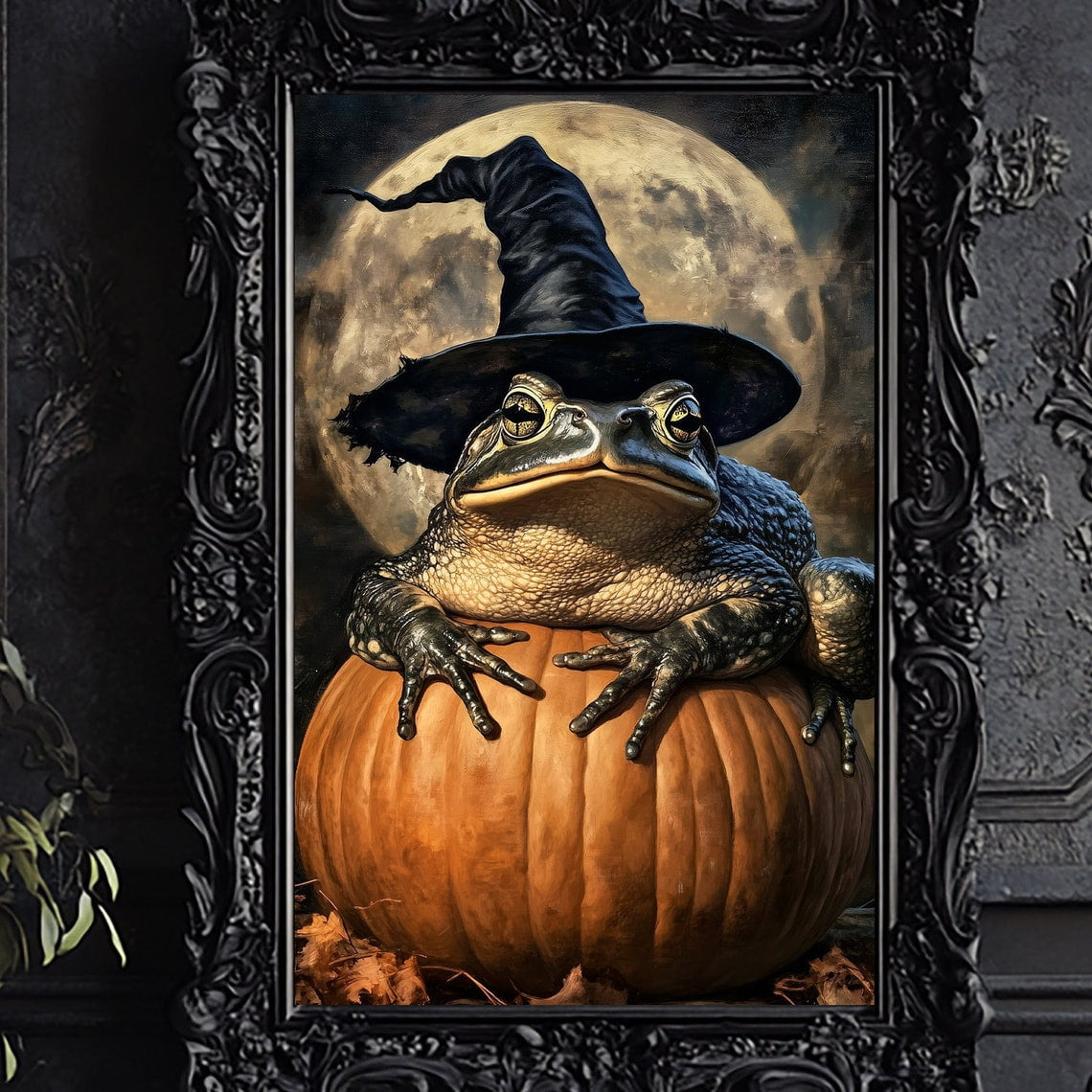 Toad Art Print, Samhain Pumpkin Holiday Dark Gothic Art, Wall Decor ...