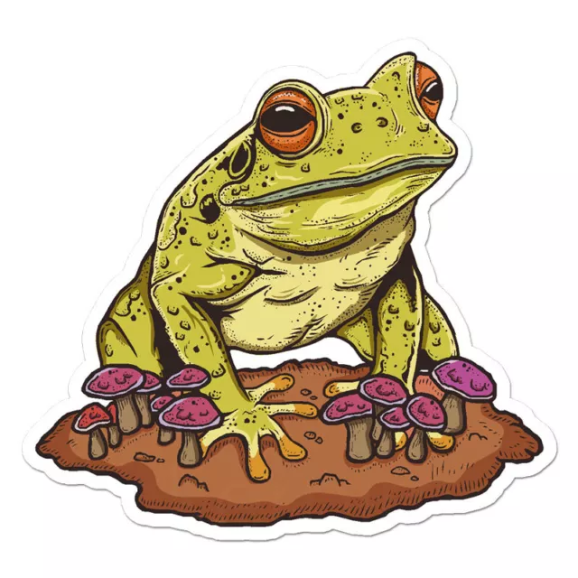 Toad Frog Mushrooms Sticker Indoor Outdoor Phone Decal Water Bottle ...