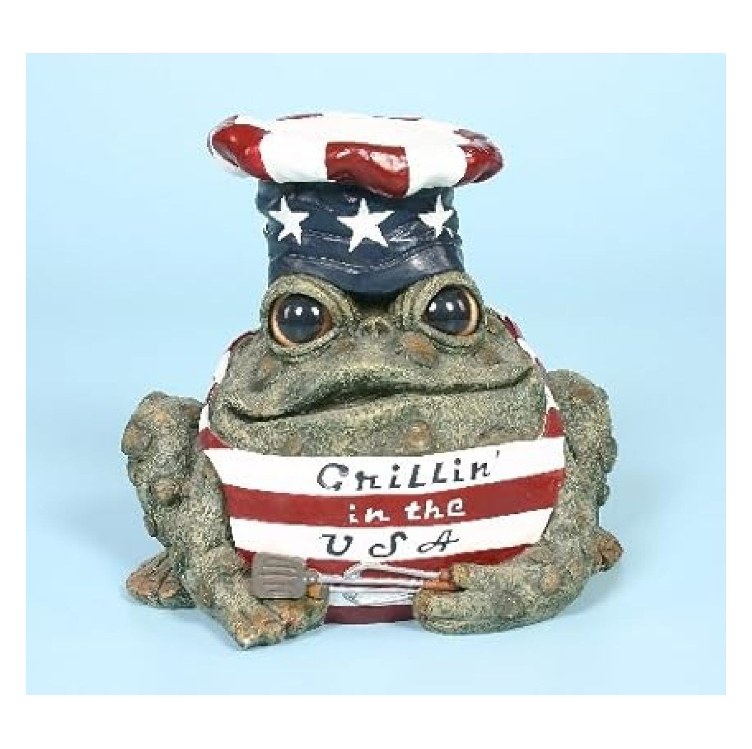 Toad Hollow #95079 Figurine Grillin in The USA with Apron and Chef Hat ...