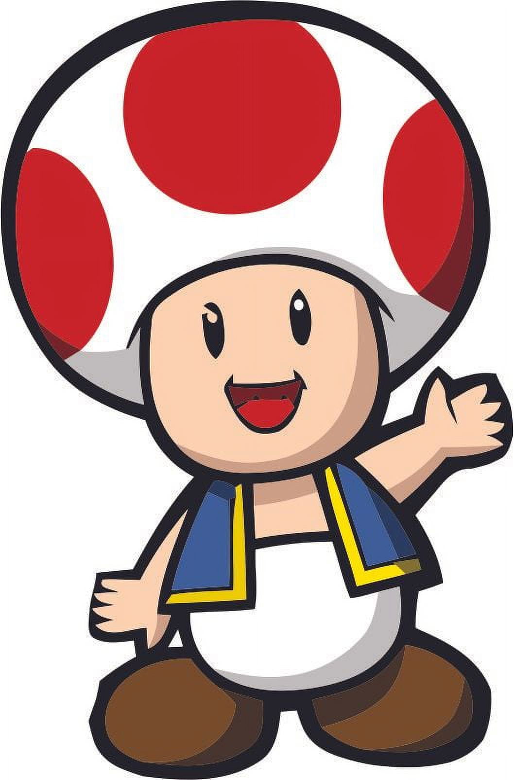 Toad Mushroom Happy Waving Super Mario Bros Arcade Game Wall Sticker ...