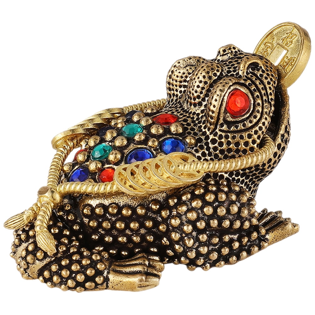 Toad Sculpture Vintage Decor Golden Attracts Wealth Living Room The ...
