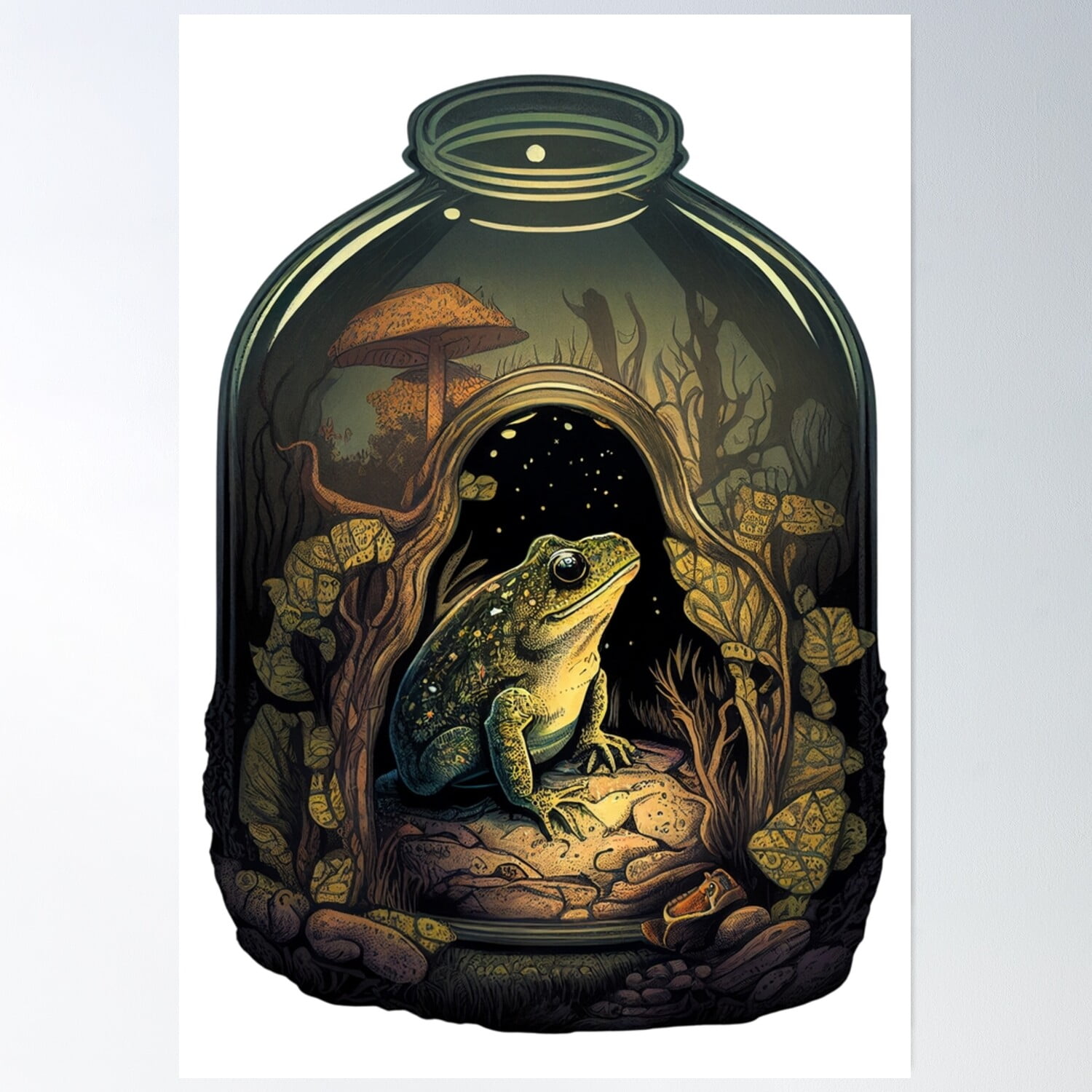 Toad Terrarium Frog Poster Wall Art, Modern Wall Decor, 12x18 UNFRAMED ...