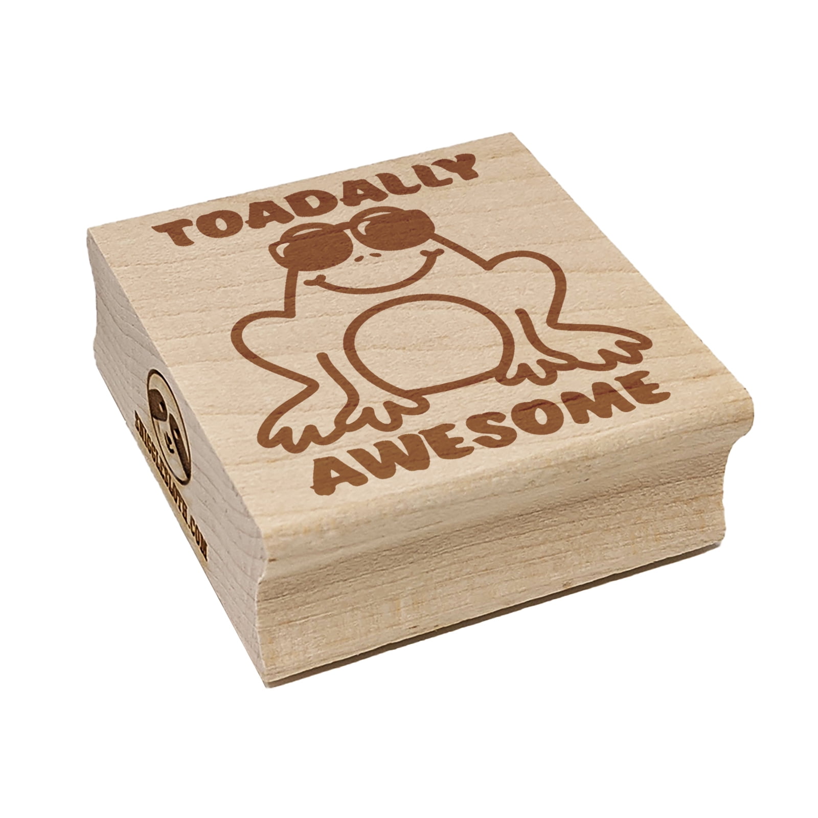 Toadally Totally Awesome Frog with Sunglasses Square Rubber Stamp ...