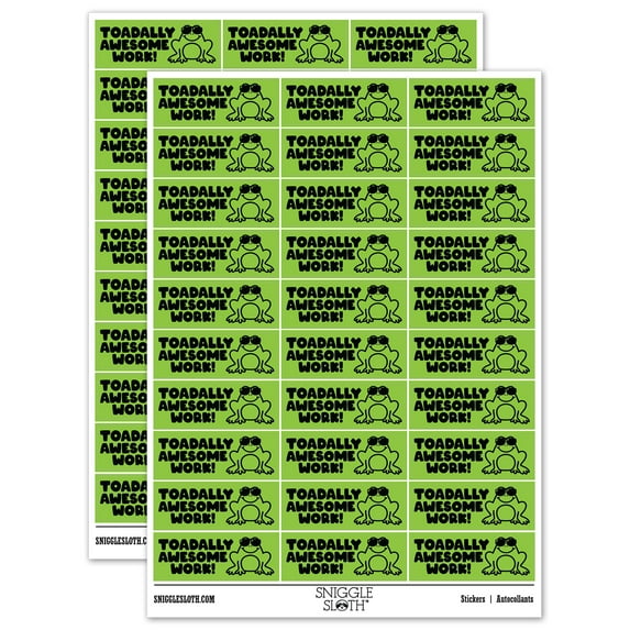 Toadally Totally Awesome Work Teacher Student School Sticker Set ...