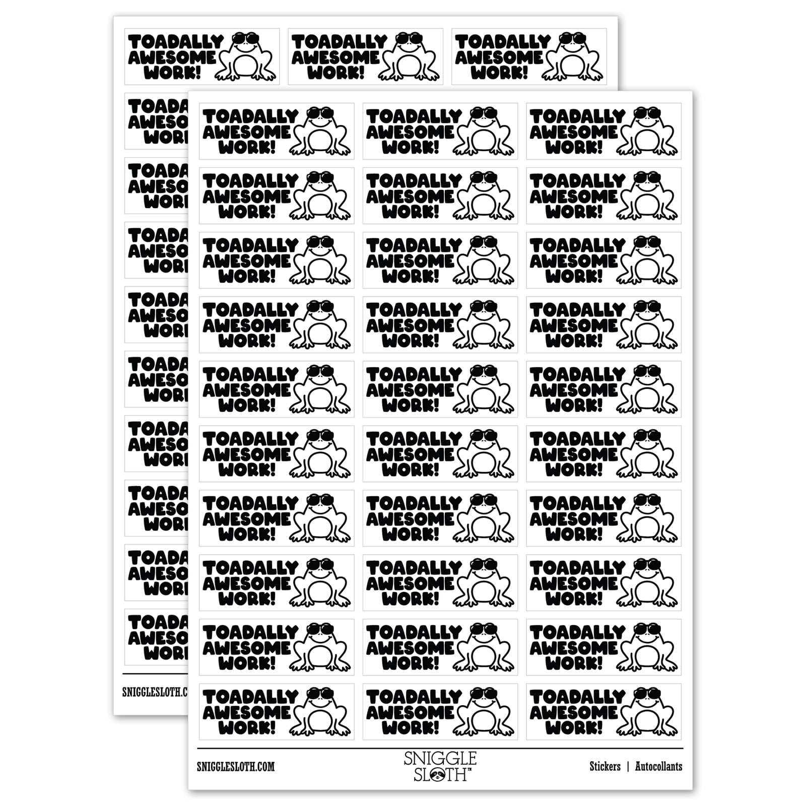 Toadally Totally Awesome Work Teacher Student School Sticker Set ...