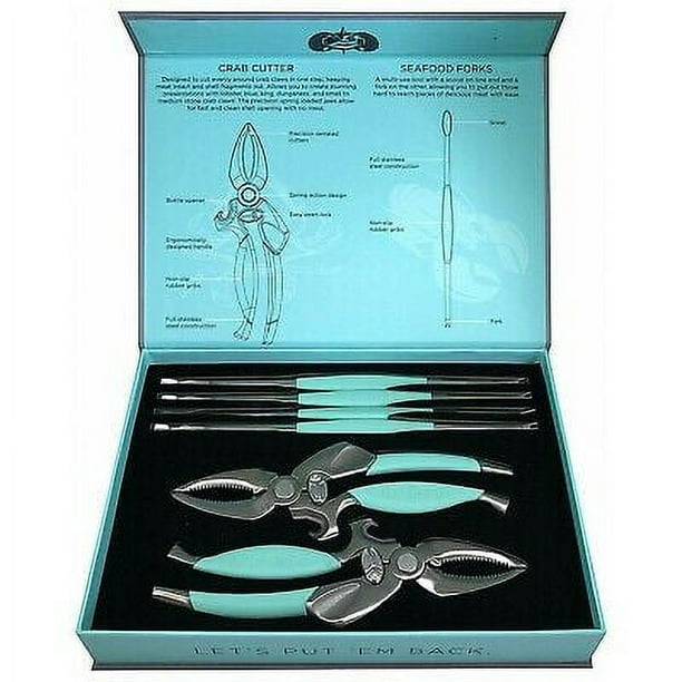 Toadfish Crab & Lobster Tool Set - 2 Crab Crackers & 4 Seafood Forks ...