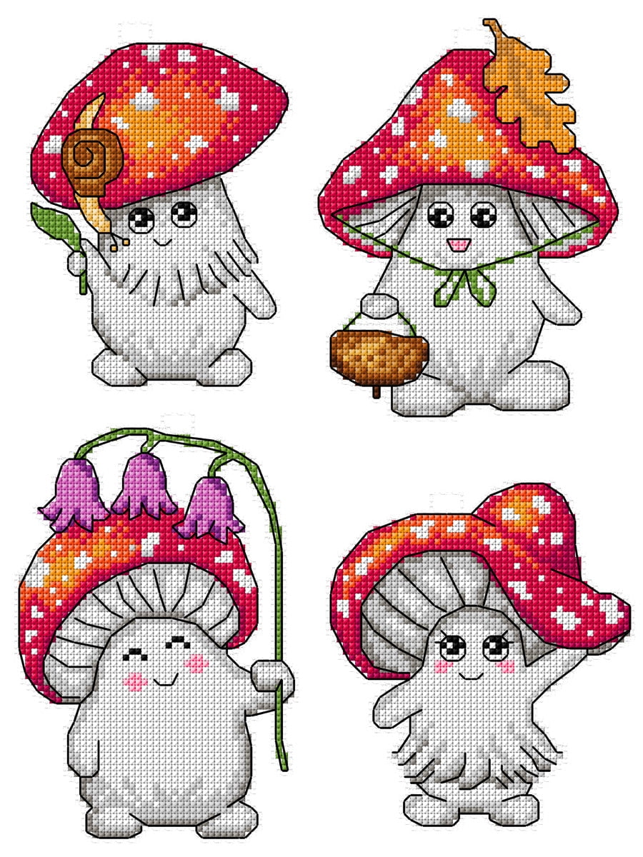 Toadstool 188CS –°ounted cross stitch kit with plastic canvas - Walmart.com