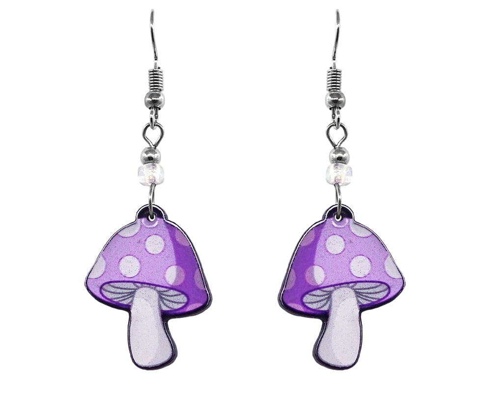 Toadstool Mushroom Graphic Dangle Earrings - Womens Psychedelic Fashion ...