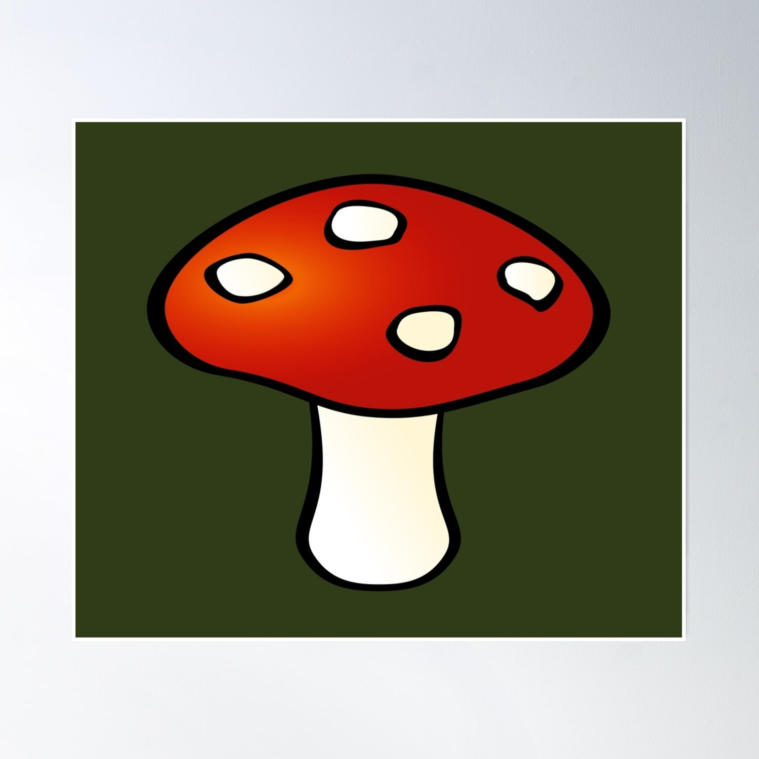 Toadstool Mushroom Shroom Poster Wall Art, Modern Wall Decor, 12x18 ...