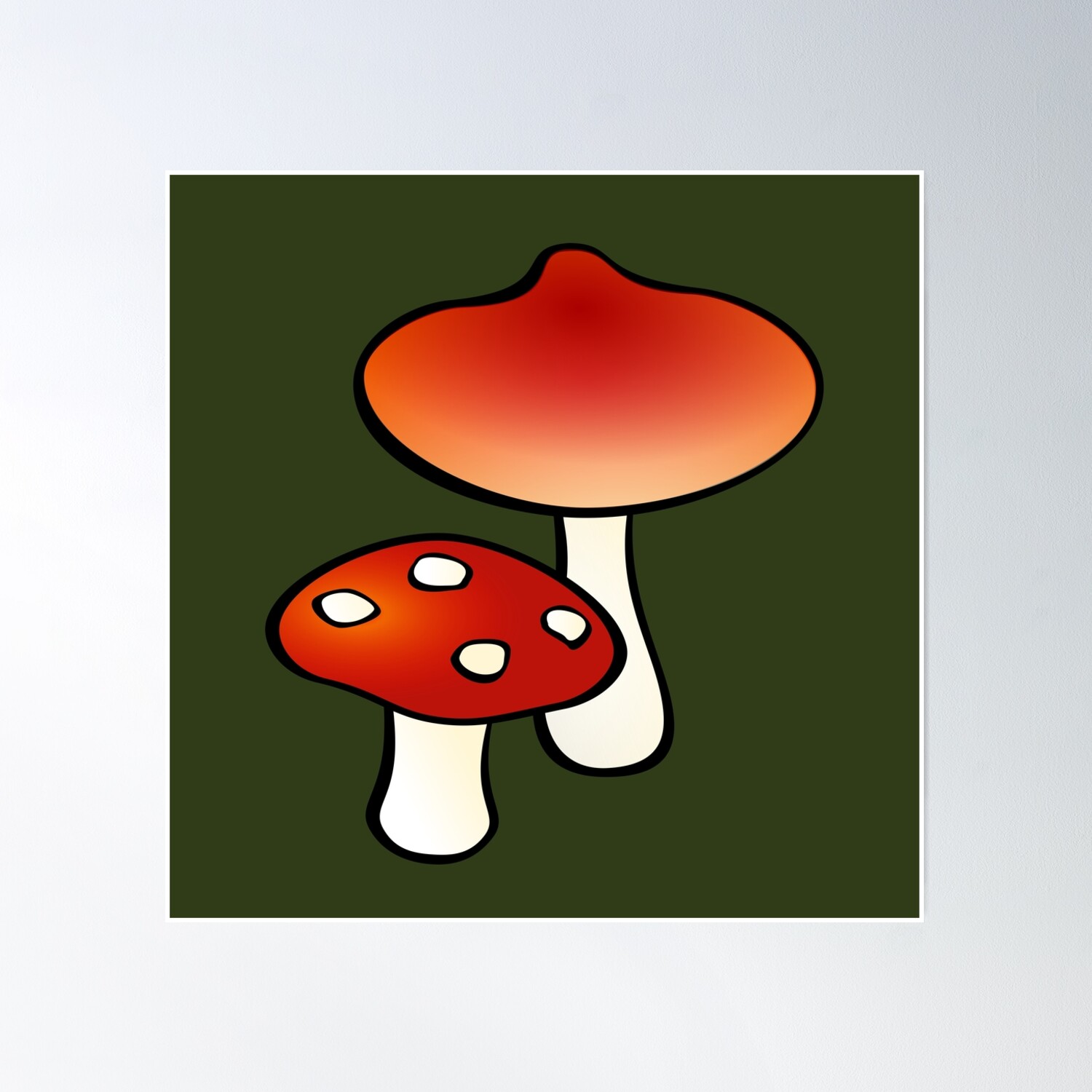 Toadstool Mushroom Shrooms Poster Wall Art, Modern Wall Decor, 24x24 ...