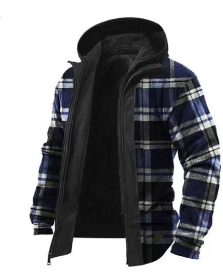 Toamir Mens Flannel Big And Tall Jackets For Men Zip Up Hoodie Sherpa ...
