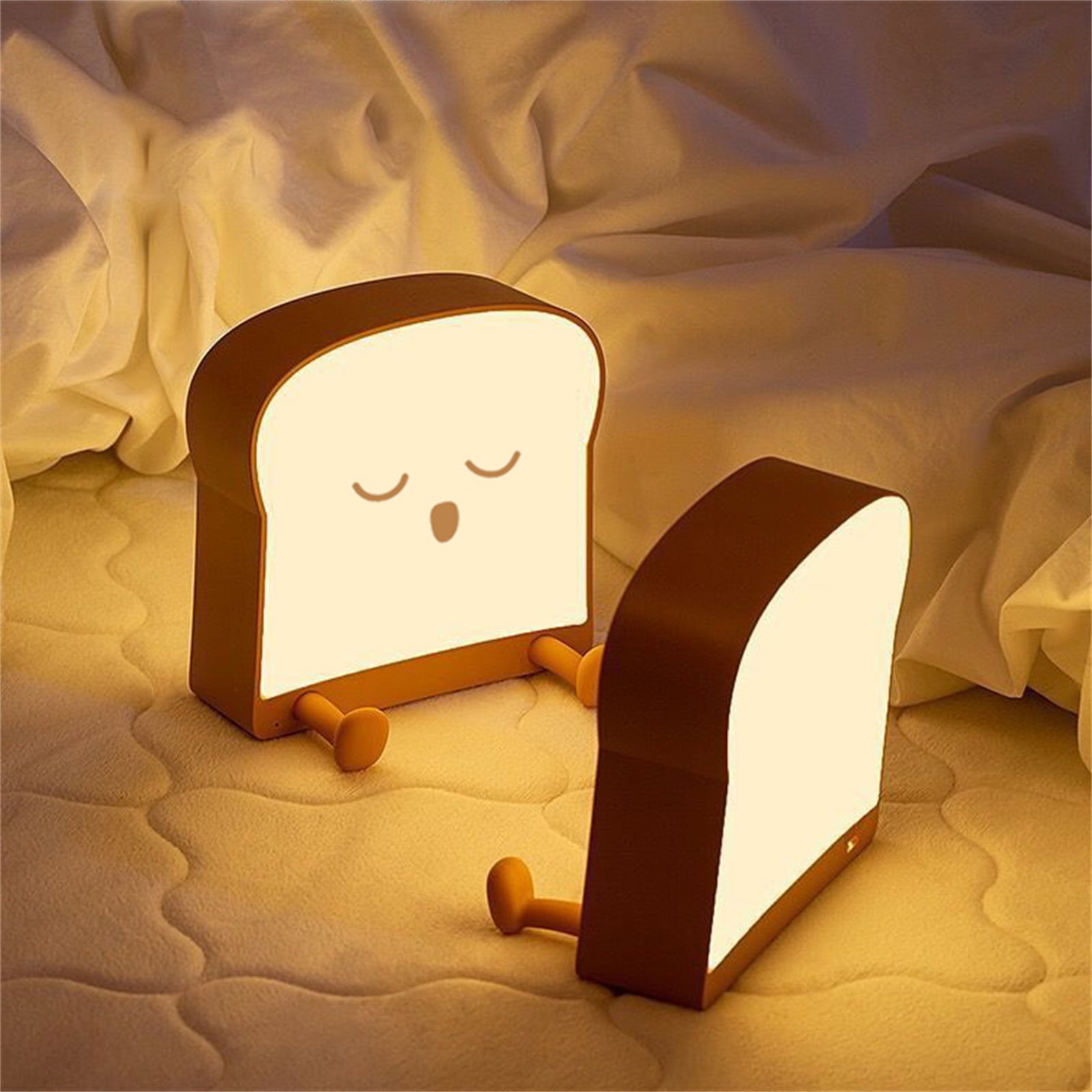 Toast Bread Night Light Kids, Bedside Dimmable Silicone Night Light ...