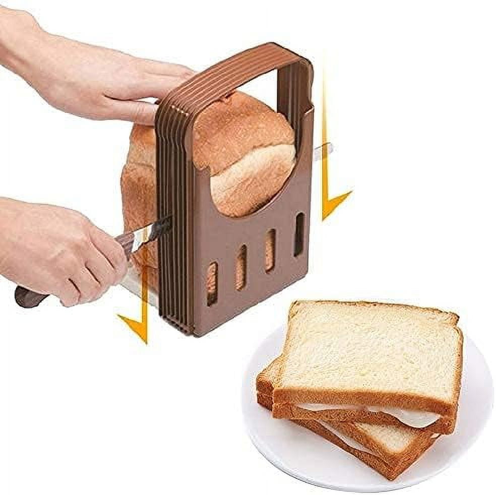 Toast Bread Slicer Plastic Foldable Loaf Cutter Rack Bagel Slicer ...