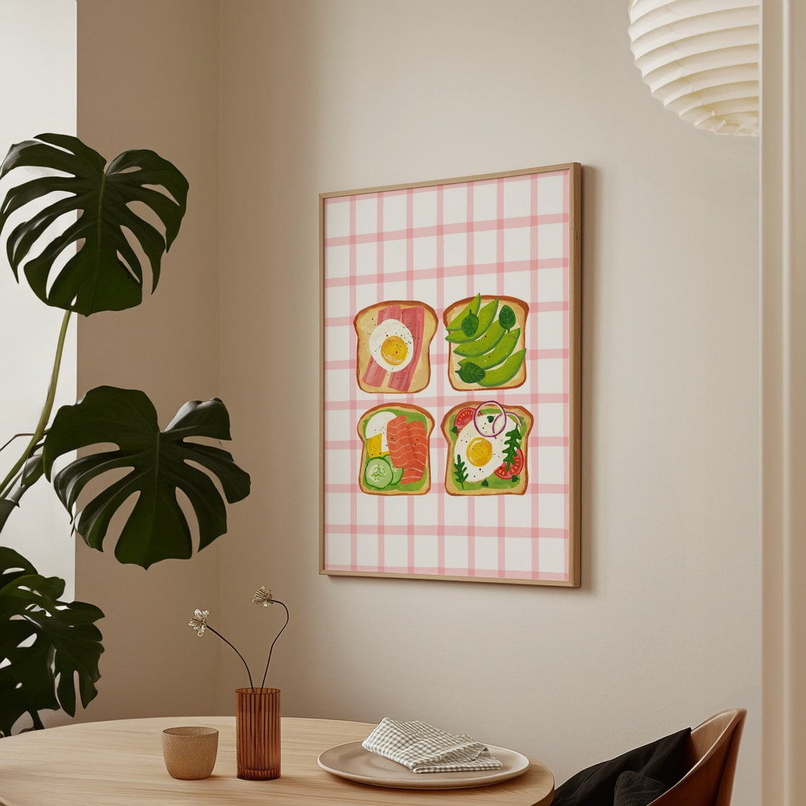 Toast Breakfast Poster, Avocado Toast Decor, Trendy Kitchen Wall Art ...