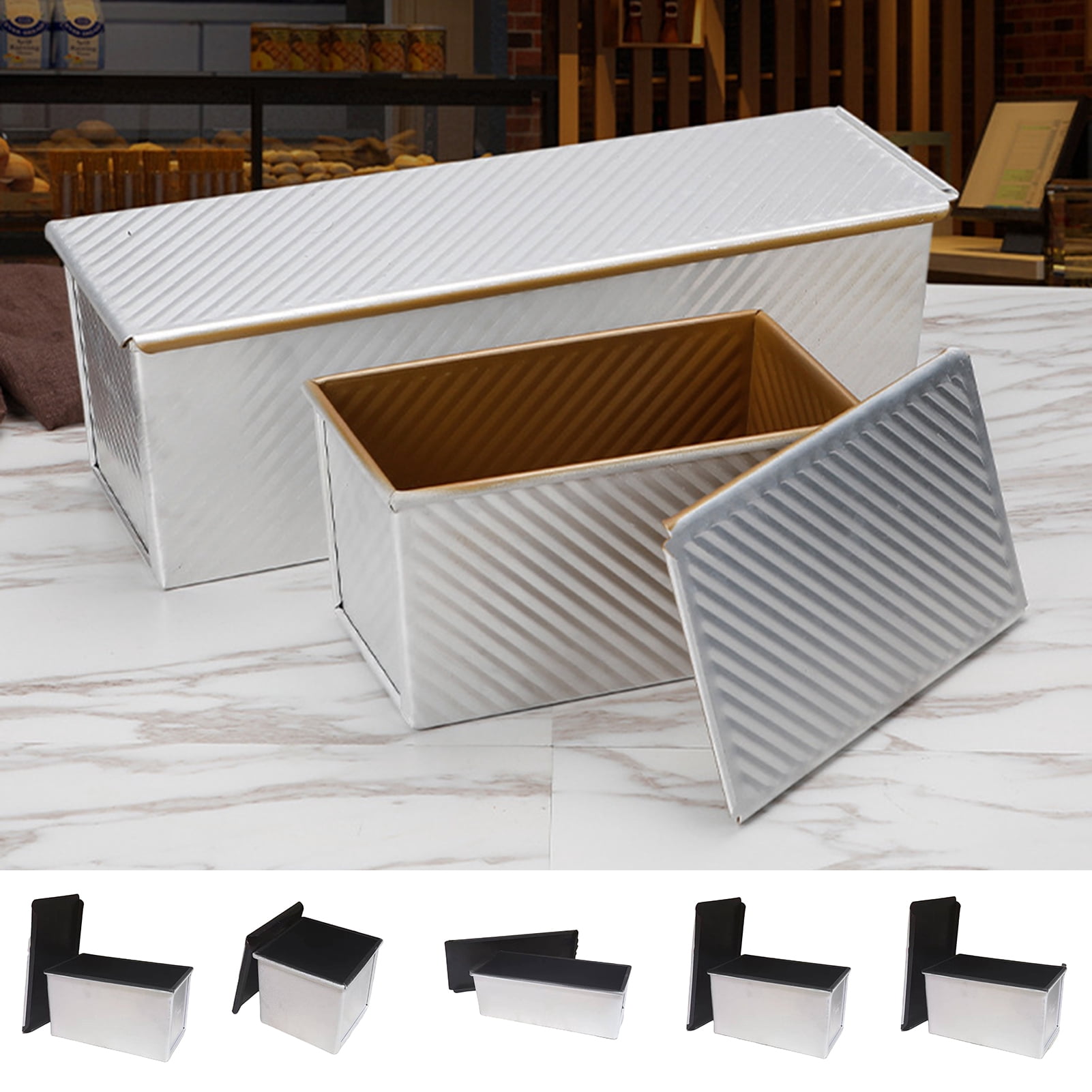 Toast Mold Loaf Pan with Lid Non-stick Coating Aluminum Alloy Bread ...