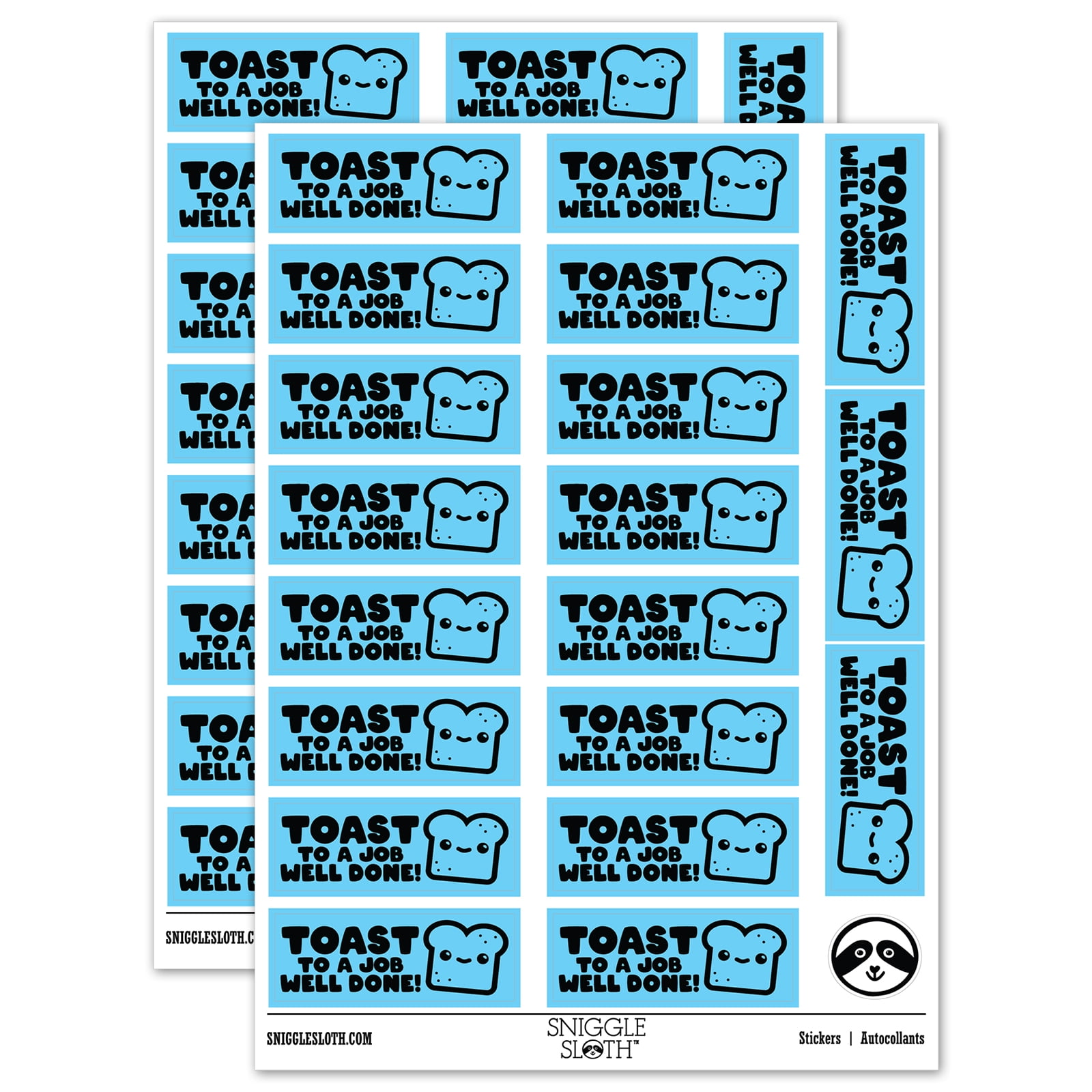 Toast to a Job Well Done Teacher Student School Sticker Set - Light ...