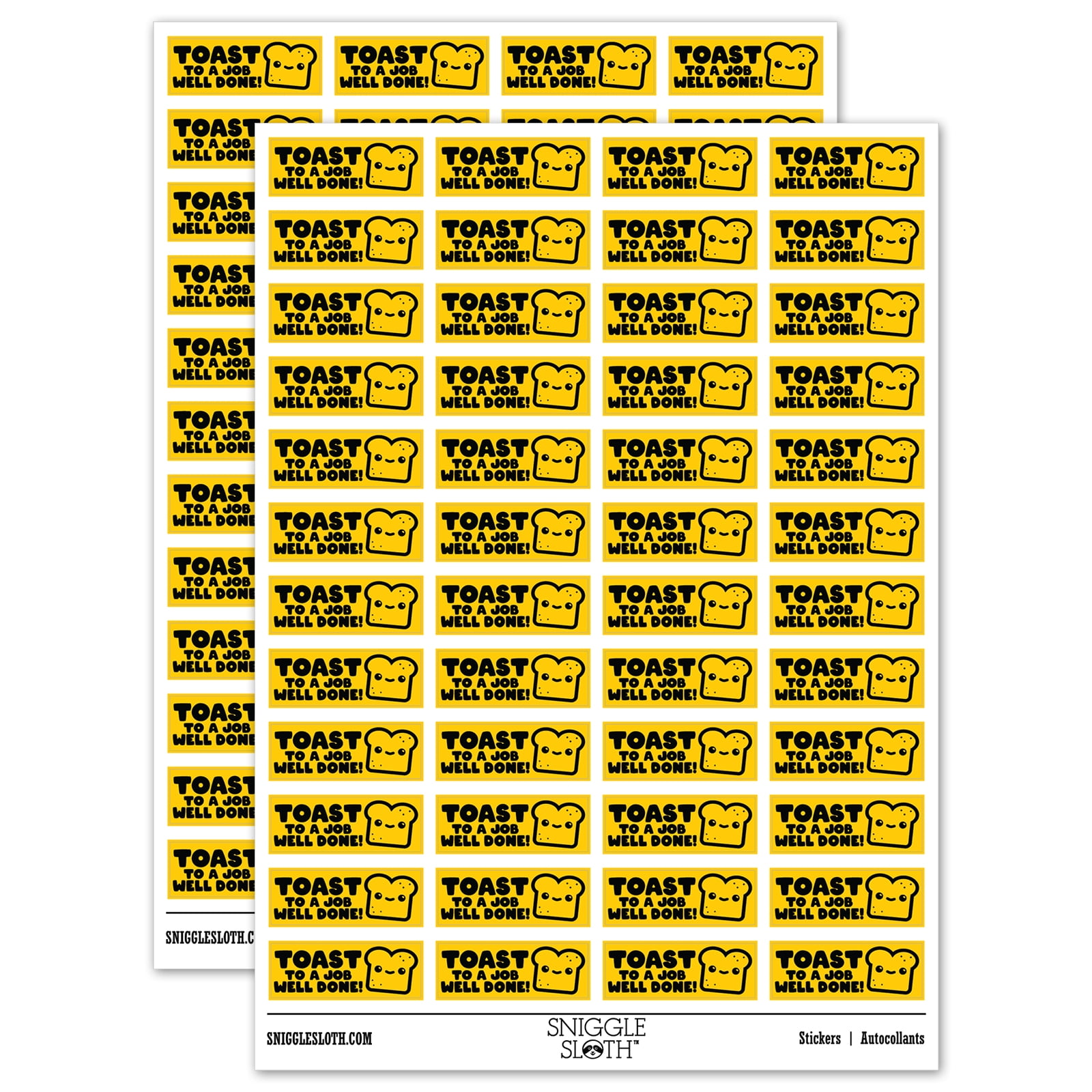 Toast to a Job Well Done Teacher Student School Sticker Set - Yellow ...