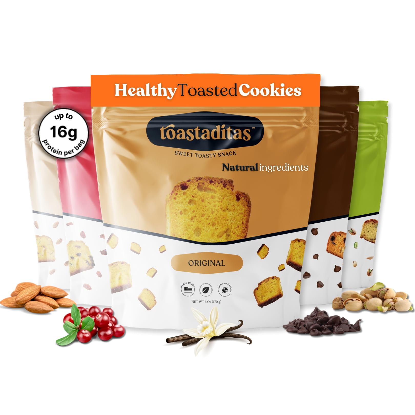 Toastaditas Variety Pack Toasted Cookies, Natural Ingredients, No ...