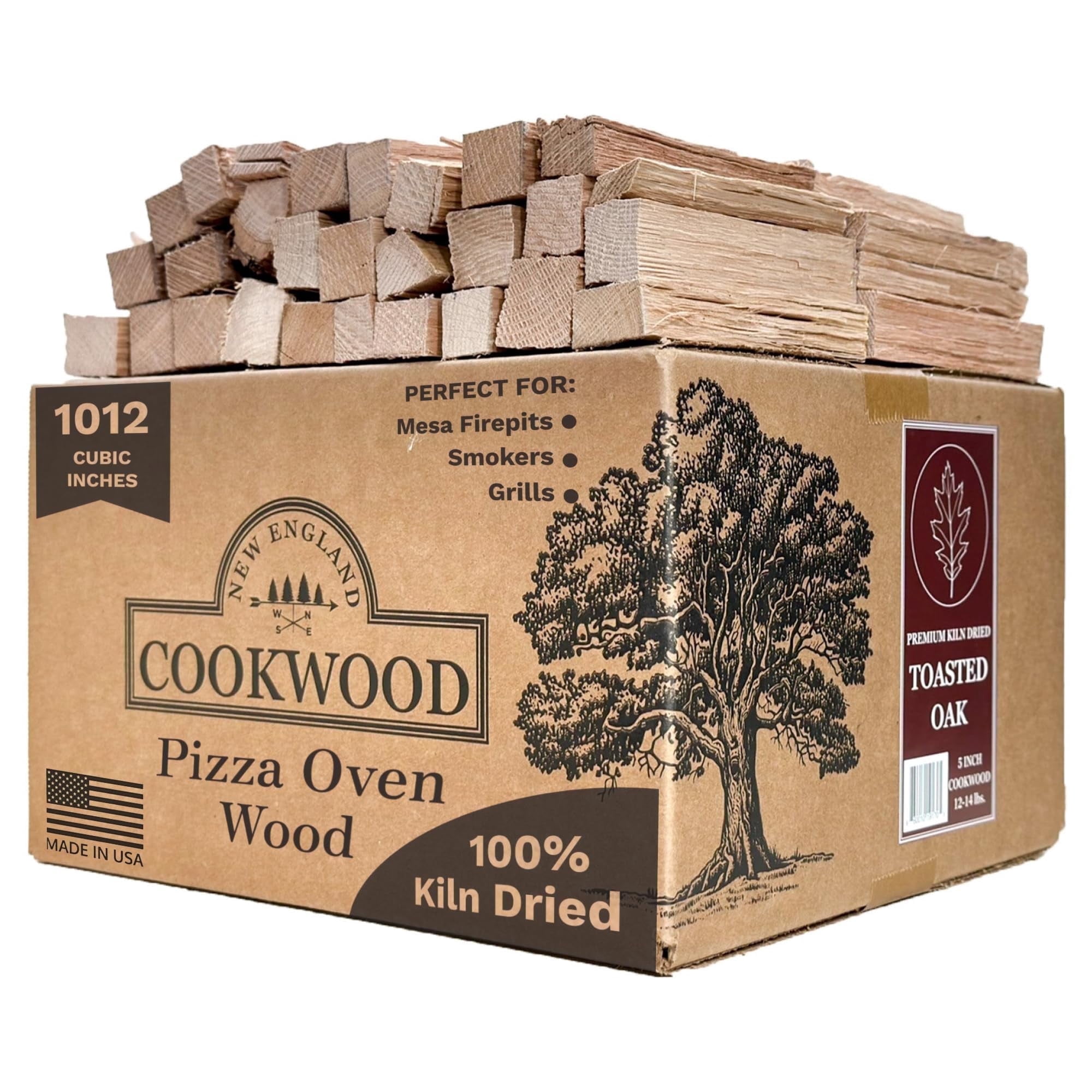 15 lbs Kiln-Dried Oak Pizza Oven Wood - Red & White Oak Firewood, 5 ...