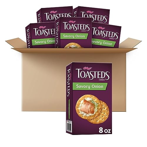 Toasteds Crackers, Savory Onion Flavor, Ready to Dip Party Snacks, 6 ...