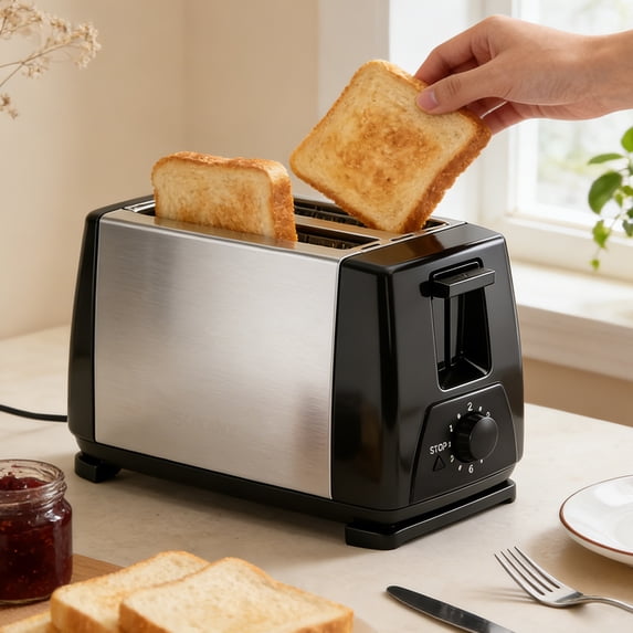 Toaster 2 Slice, 6 Browning Options, Defrost Reheat Function, 700W ...