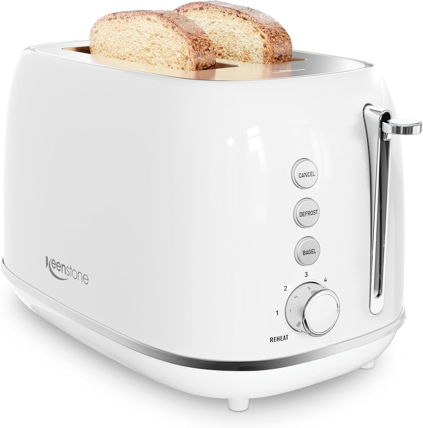 Toaster 2 Slice, Retro Wide Slot Stainless Steel with 6 Browning Levels ...