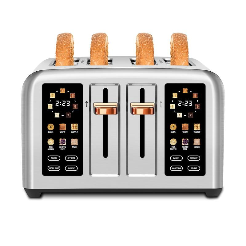 Toaster 2 Slice, Stainless Toaster LCD Display&Touch Button, 50% Faster ...