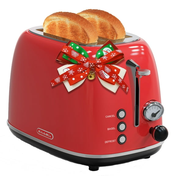 Toaster 4 Slice, Retro Stainless with 6 Bread Shade Settings,1.5''Wide ...