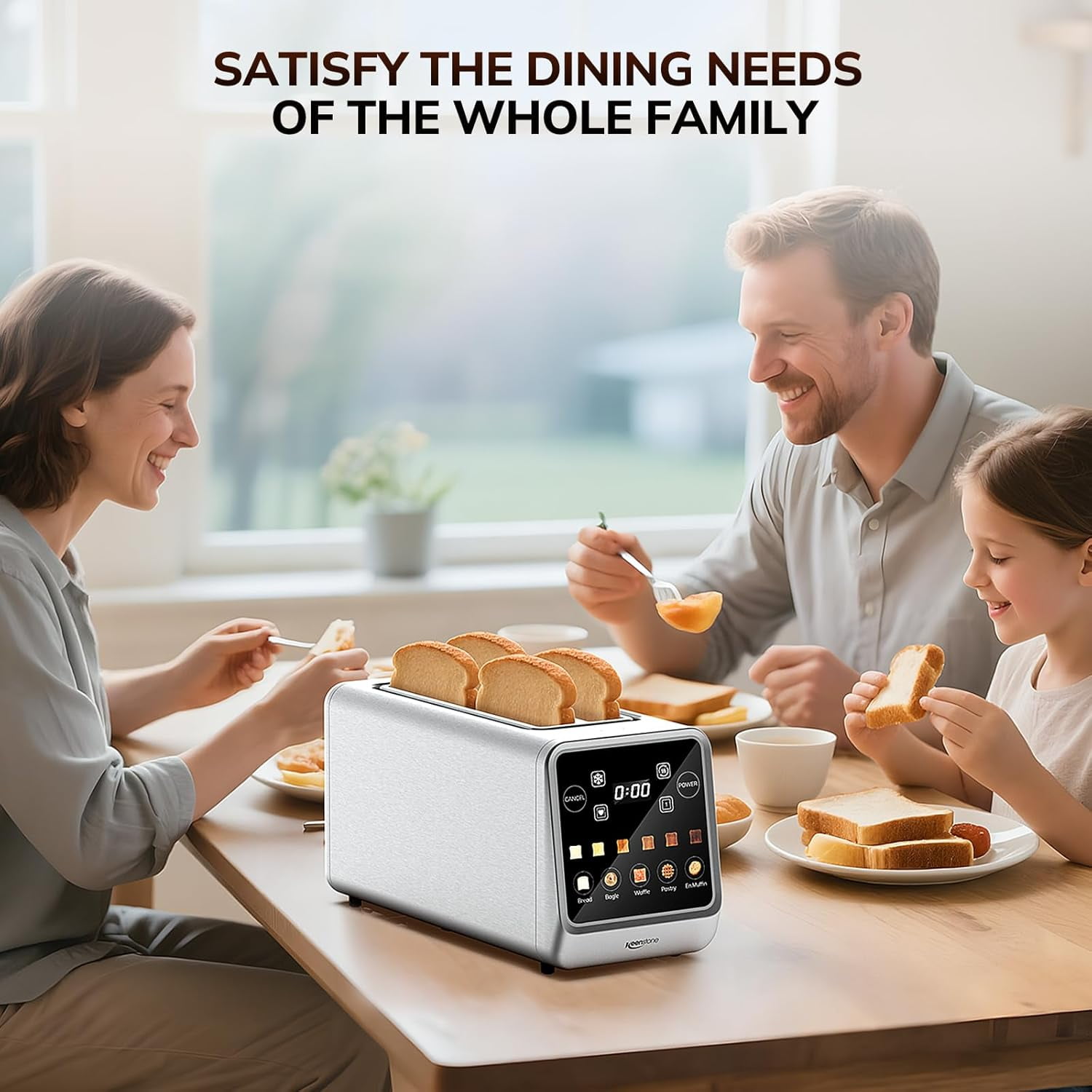 Toaster 4 Slice, Digital Smart Toaster with TouchScreen, Memory ...
